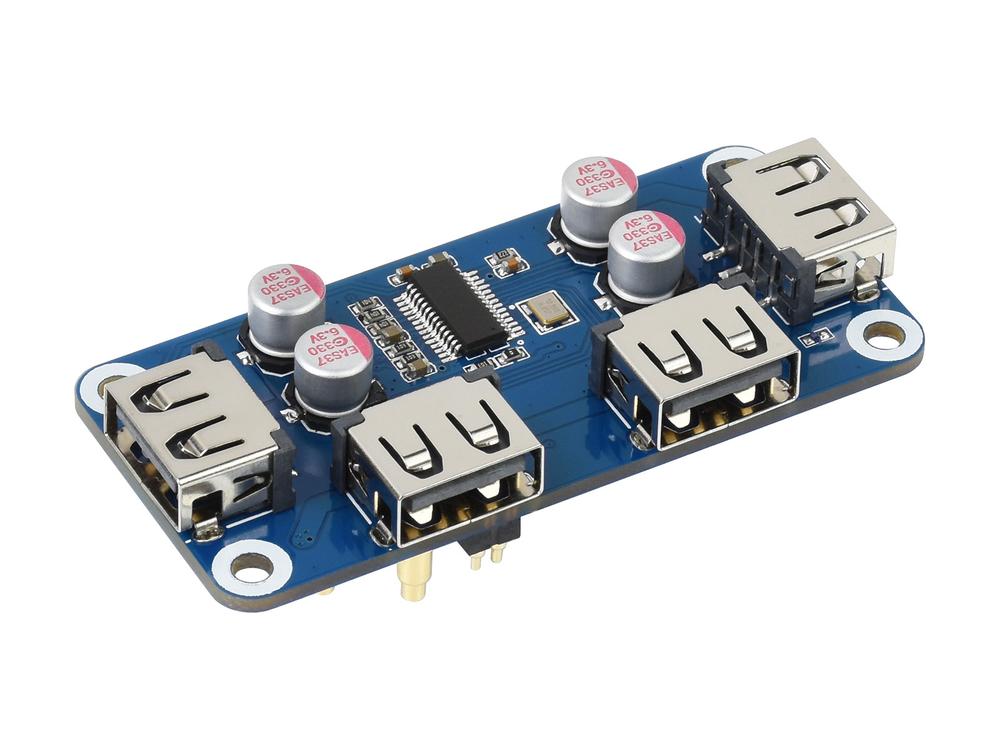 Waveshare USB HUB HAT (B) for Raspberry Pi Series, 4x USB 2.0 Ports ...