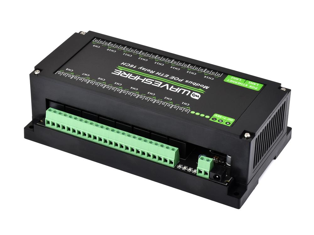 Waveshare 16-kanaals Ethernet-relaismodule, Modbus RTU / Modbus TCP ...
