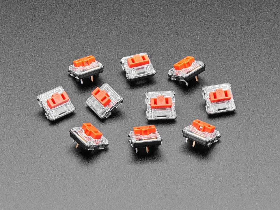 Adafruit Kailh CHOC lågprofilerade röda linjära nyckelbrytare - 10-pack ...